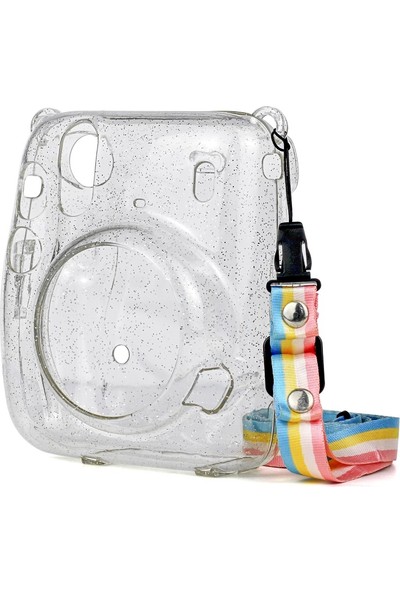 Trendfone Fujifilm Instax Mini 11 Simli Şeffaf Kılıf-Koruyucu Sert Plastik Trendfone Fujifilm Instax Mini 11 Simli Şeffaf Kılıf-Koruyucu Sert Plastik