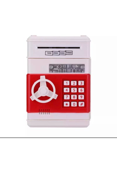 Technosmart Atm Kumbara Şifreli Otomatik Kağıt Para Alan Kasa Kumbara Beyaz Renk