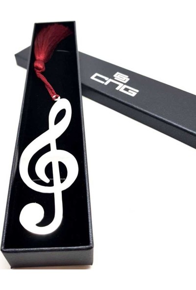 Cng Gümüş Sol Anahtarı Özel El Yapımı Gümüş Kitap Ayracı