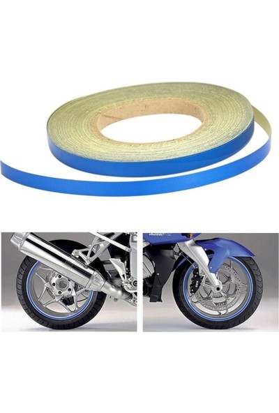 Modifiye Motosiklet Mavi Jant Şeridi