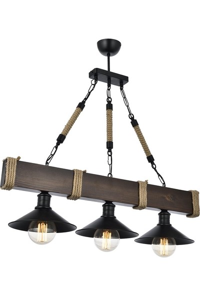 Hiper E8121-2 Kütük 3 'lü Ceviz Avize Hiper E8121-2 Kütük 3 'lü Ceviz Avize