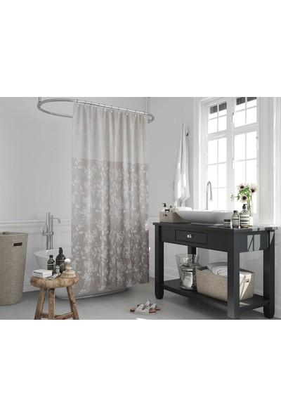 Tekstil Sepeti Flower Çift Kanatlı Duş Perdesi Tekstil Sepeti Flower Çift Kanatlı Duş Perdesi
