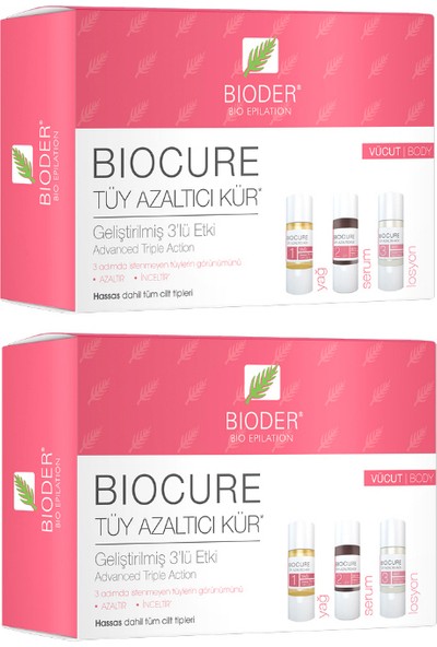 Bioder Tüy Azaltıcı Kür Vücut Için 3 x 10 ml x 2 Adet Bioder Tüy Azaltıcı Kür Vücut Için 3 x 10 ml x 2 Adet