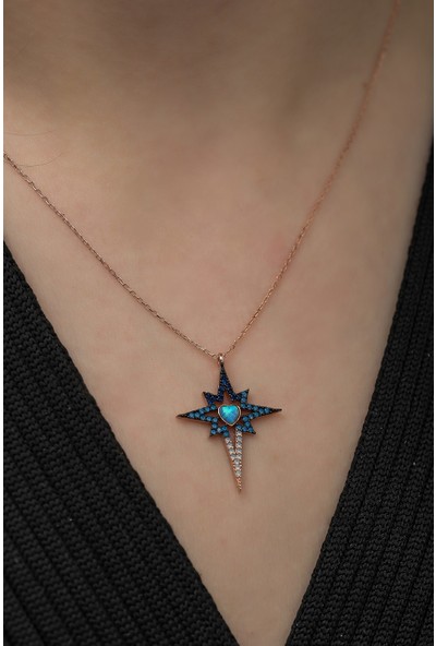 Nereze 925 Ayar Opal Taşlı Kutup Yıldızı Kolye Kadın Gümüş Kolye Nereze 925 Ayar Opal Taşlı Kutup Yıldızı Kolye Kadın Gümüş Kolye