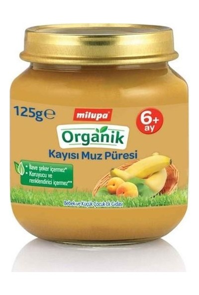 Milupa Organik Kayısı Muz Püresi Kavanoz Maması 125 gr