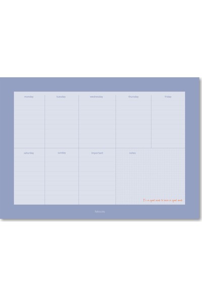 FAbooks Renkli A4 Haftalık Planlayıcı
