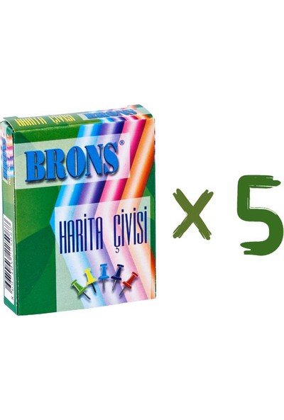 Brons BR-357 Harita Çivisi 20'li 5 Kutu