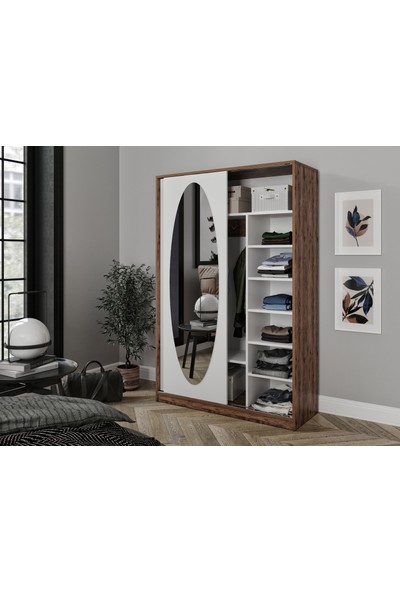 Kzn Sürgülü Aynalı Portmanto Vestiyer - %100 Mdf