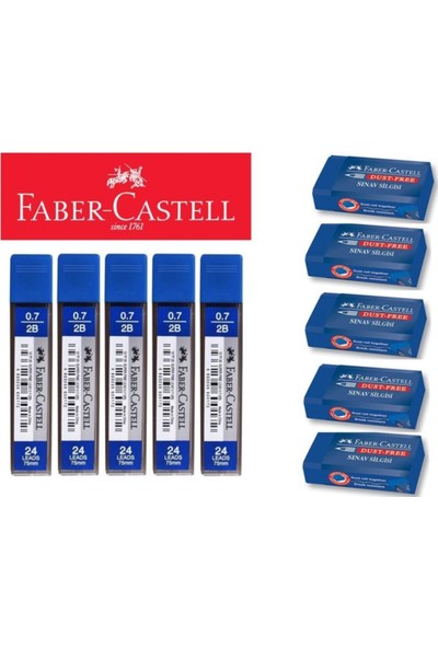 Faber-Castell Sınav Silgisi 5'li + 0.7 mm Uç 5'li Faber-Castell Sınav Silgisi 5'li + 0.7 mm Uç 5'li