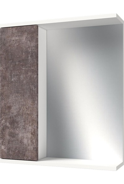 Banos AD4 Kulpsuz Tek Kapaklı Beyaz Varşova Mdf 60 cm Aynalı Banyo Üst Dolabı