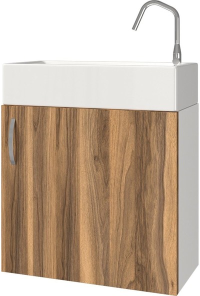 Banos LD5 Ayaksız Tek Kapaklı Lavabolu Tesbih Mdf 50 cm Banyo Dolabı