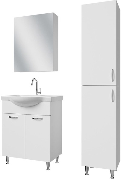 Banos TM1 Metal Ayaklı 2 Kapaklı Lavabolu Beyaz Mdf 65 cm Banyo Dolabı + Aynalı Banyo Üst Dolabı + Banyo Boy Dolabı Banos TM1 Metal Ayaklı 2 Kapaklı Lavabolu Beyaz Mdf 65 cm Banyo Dolabı + Aynalı Banyo Üst Dolabı + Banyo Boy Dolabı