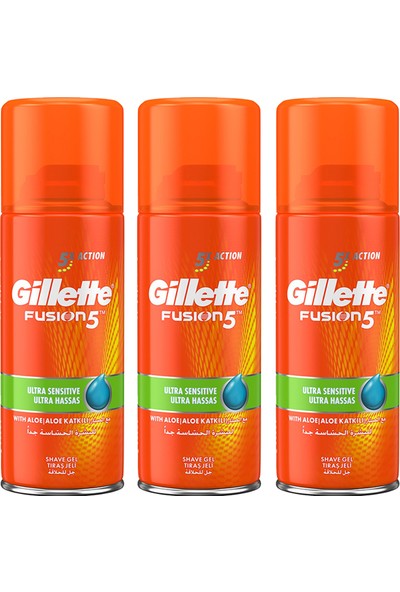 Gillette Fusion Ultra Hassas Tıraş Jeli 75 ml x 3 Adet Gillette Fusion Ultra Hassas Tıraş Jeli 75 ml x 3 Adet