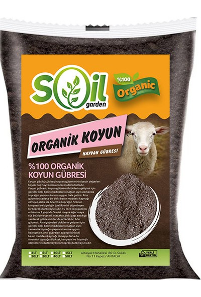 Soil Garden %100 Organik Hayvansal Gübre 50 lt Koyun Gübresi Soil Garden %100 Organik Hayvansal Gübre 50 lt Koyun Gübresi