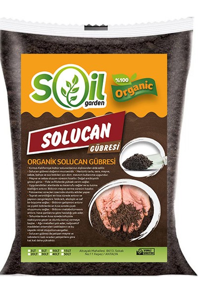Soil Garden Solucan Gübresi 3 lt (1.5 Kg)Toprak Düzenleyici Solucan Gübresi