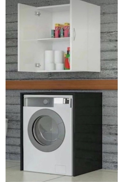 Elit Aksesuar %100 Mdf 2 Kapaklı Çok Amaçlı Banyo Üst Dolabı