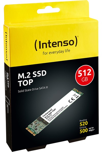 Intenso Top 512GB 520/500MB/S 4mm M.2 Sata 3.0 SSD 3832450 3d-Nand Intenso Top 512GB 520/500MB/S 4mm M.2 Sata 3.0 SSD 3832450 3d-Nand