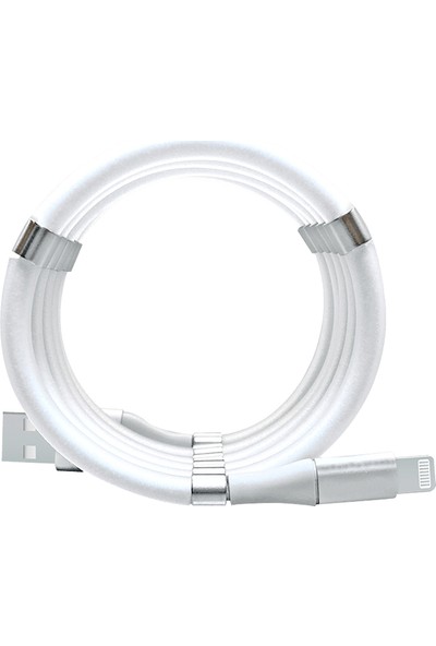 Smart Tech Iphone Lighting Mıknatıslı Kendini Toplayan USB Hızlı Şarj ve Data Kablosu Smart Tech Iphone Lighting Mıknatıslı Kendini Toplayan USB Hızlı Şarj ve Data Kablosu