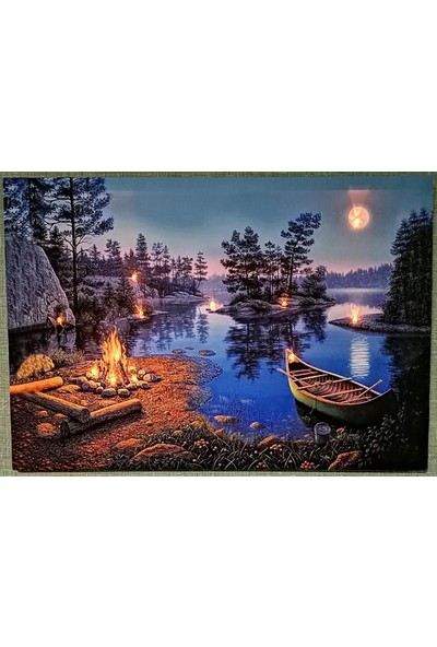 Ion Kanvas Tablo Ledli Göl Manzaralı Duvar Dekorasyon Moda Işıklı Tablo Ion Kanvas Tablo Ledli Göl Manzaralı Duvar Dekorasyon Moda Işıklı Tablo