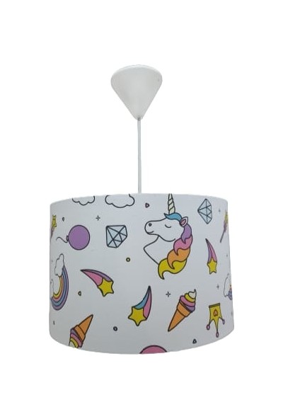 Rüyam Abajur Çocuk Odası,bebek Odası,hediyelik, Renkli Unicorn Desen Sarkıt Avize Abajur(30*30 H:20) Rüyam Abajur Çocuk Odası,bebek Odası,hediyelik, Renkli Unicorn Desen Sarkıt Avize Abajur(30*30 H:20)
