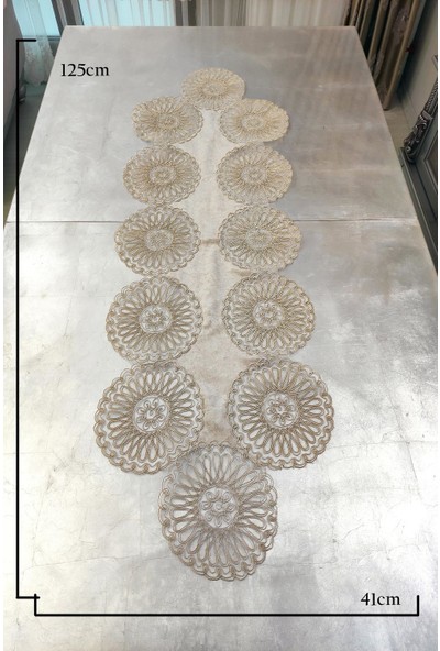 Mrs.Gugar Mrs Gugar Vizon Kadife Runner Mrs.Gugar Mrs Gugar Vizon Kadife Runner