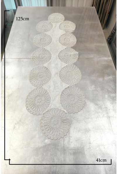 Mrs.Gugar Mrs Gugar Krem Kadife Runner Mrs.Gugar Mrs Gugar Krem Kadife Runner