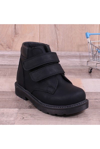 Kidya Erkek Çocuk Nubuk Içi Polarlı Cırtlı Bot Siyah