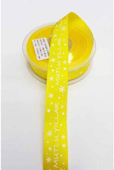 Hayalperest Boncuk Sarı Yılbaşı Grogren Kurdele 2,5 cm
