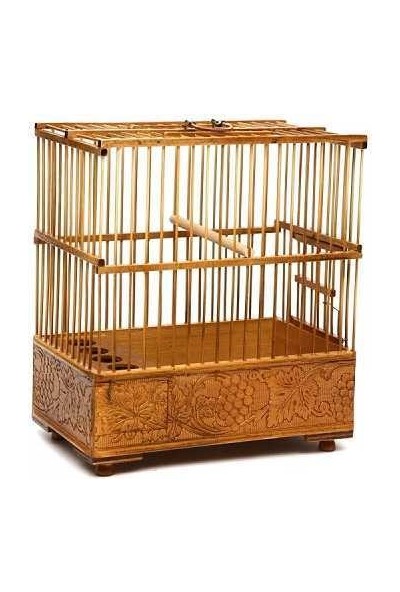 Fatih-Pet Saka Kafesi Bambu Işlemeli 17,5X29X31,5 cm