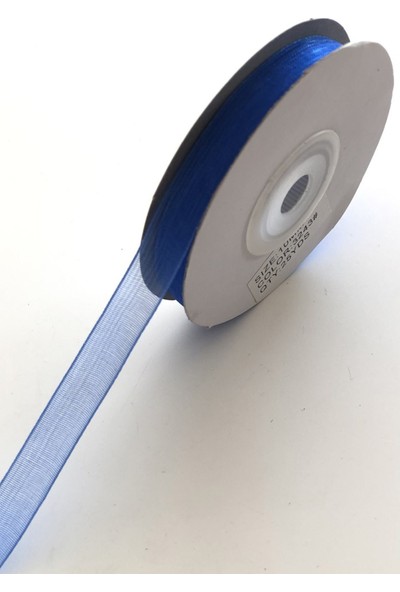 Saks Mavi Organze Kurdela 1 cm