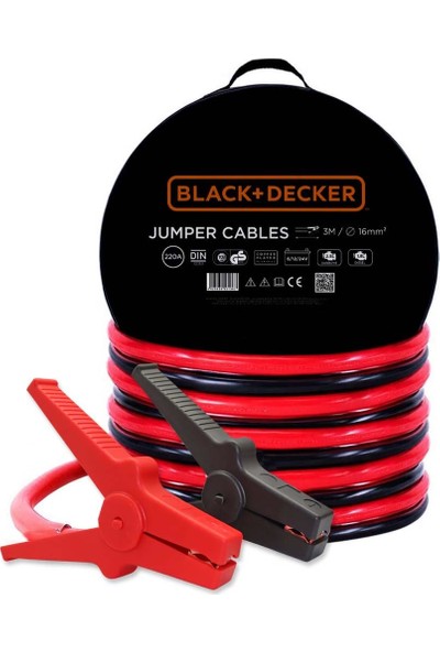 Black Decker Black+Decker BXA11 6V/12V/24V 220AMPER 3metre 16MM² Akü Takviye Kablosu