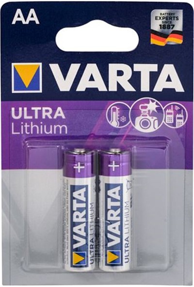 Varta Lithium Aa Kalem Pil 2'li Blister Varta Lithium Aa Kalem Pil 2'li Blister