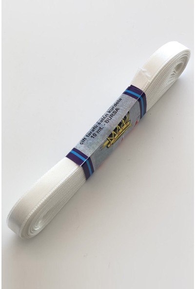 Hayalperest Boncuk Beyaz Renk Saten Kurdele 1 cm