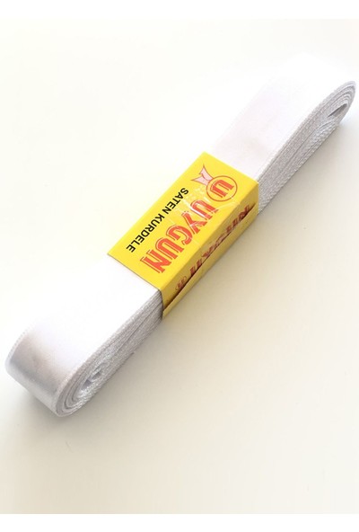 Hayalperest Boncuk Beyaz Renk Saten Kurdele 2 cm