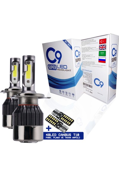 C9 Ultra Beyaz LED Xenon Soğutuculu Far Ampulü 9400 Lümen 6000K H7 C9 Ultra Beyaz LED Xenon Soğutuculu Far Ampulü 9400 Lümen 6000K H7