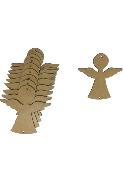 Palet Sanat Ahşap Melek Figürü 10 Lu Set 2.7 mm (Mdf Obje)