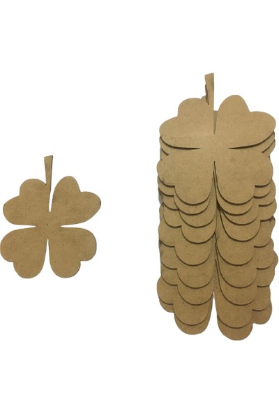 Palet Sanat Ahşap Yonca Yaprağı 10 Lu Set 2.7 mm (Mdf Obje)