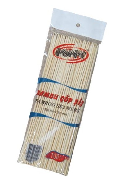 Poppy Çöp Şiş 25 cm (100 Adet)