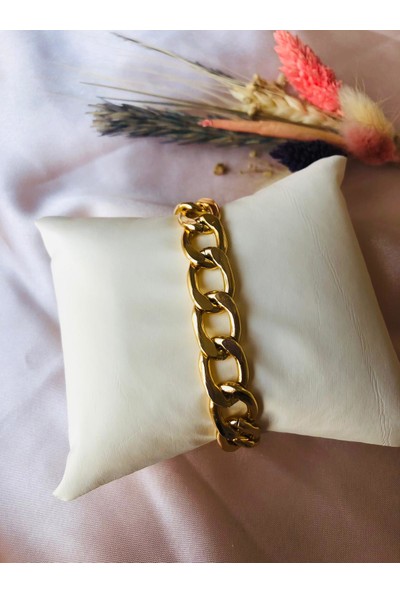 bioaksesuar Kadın Gold Renk Kararmaz Çelik Bileklik