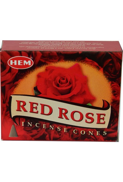 Hem Tütsü Kırmızı Gül Kokulu 10 Konik Tütsü - Red Rose