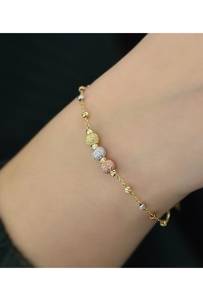 Papatya Silver 925 Ayar Gümüş Sim Dorika Top Bileklik