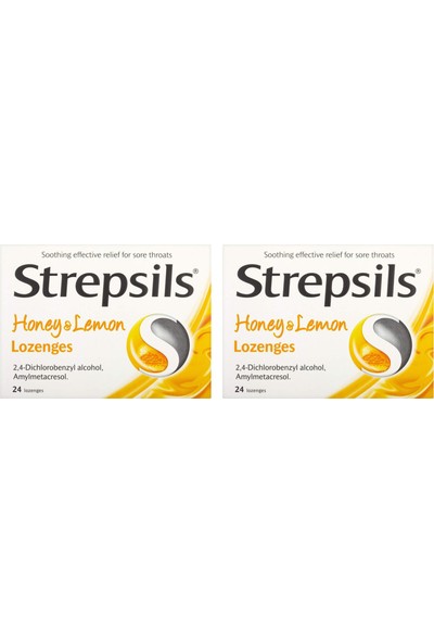 Strepsils Honey & Lemon 24 Pastil | Bal ve Limon Aromalı 2'li Paket Strepsils Honey & Lemon 24 Pastil | Bal ve Limon Aromalı 2'li Paket
