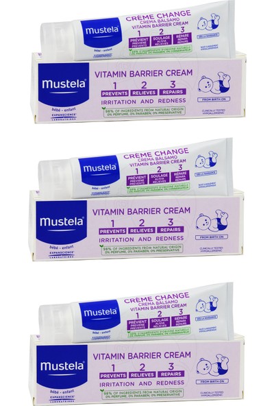 Mustela Vitamin Barrier 1 - 2 - 3 Pişik Kremi 50 ml 3 Adet Mustela Vitamin Barrier 1 - 2 - 3 Pişik Kremi 50 ml 3 Adet