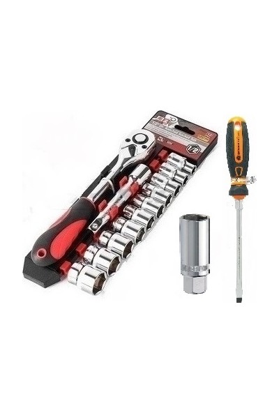 Kayasan Solid 1/2 Lokma Takımı 12 Parça 8-10-11-12-13-14-15-17-19-22 Mm+ Somafix+21 mm Buji Lokma + Panzar Tornavida Kayasan Solid 1/2 Lokma Takımı 12 Parça 8-10-11-12-13-14-15-17-19-22 Mm+ Somafix+21 mm Buji Lokma + Panzar Tornavida