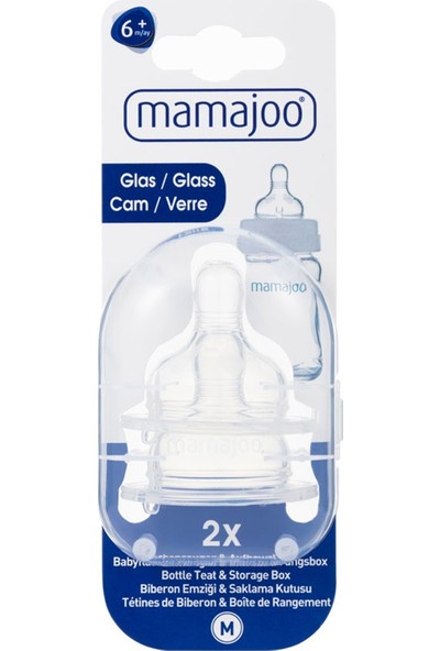 Mamajoo Cam Biberon Emziği 2'li No 2 (M) 6+Ay