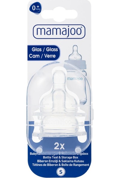 Mamajoo Cam Biberon Emziği 2'li No 1 (S) 0+Ay
