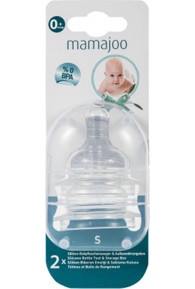 Mamajoo Silikon Biberon Emziği 2'li No 1 (S) 0+Ay
