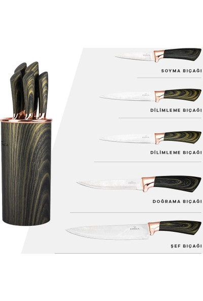 Karaca Wave Green 6 Parça Bıçak Seti Karaca Wave Green 6 Parça Bıçak Seti