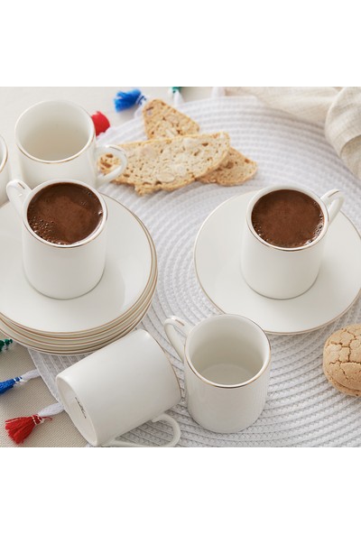 Karaca Elda 6 Kişilik Kahve Fincan Takımı 80 ml