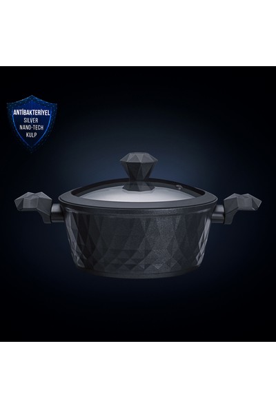 Karaca BioDiamond Antibakteriyel Kulp İndüksiyon Tabanlı Tencere 24 cm 4 Lt